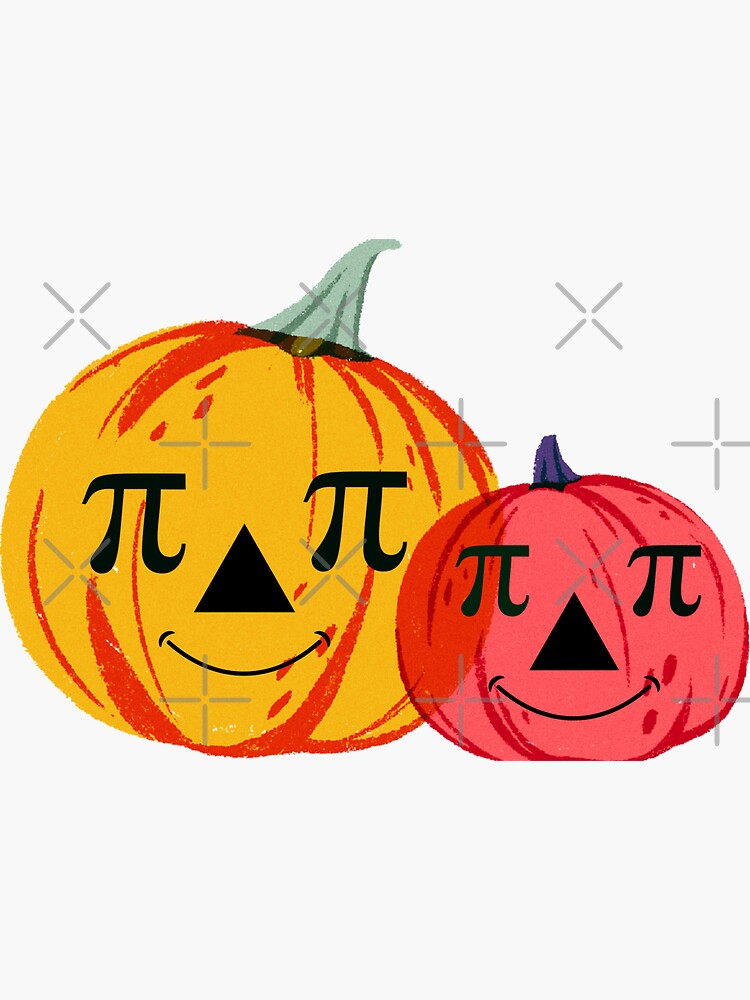 "Pumpkin faces laughing Pi Pie Funny Math " Sticker for Sale by ...