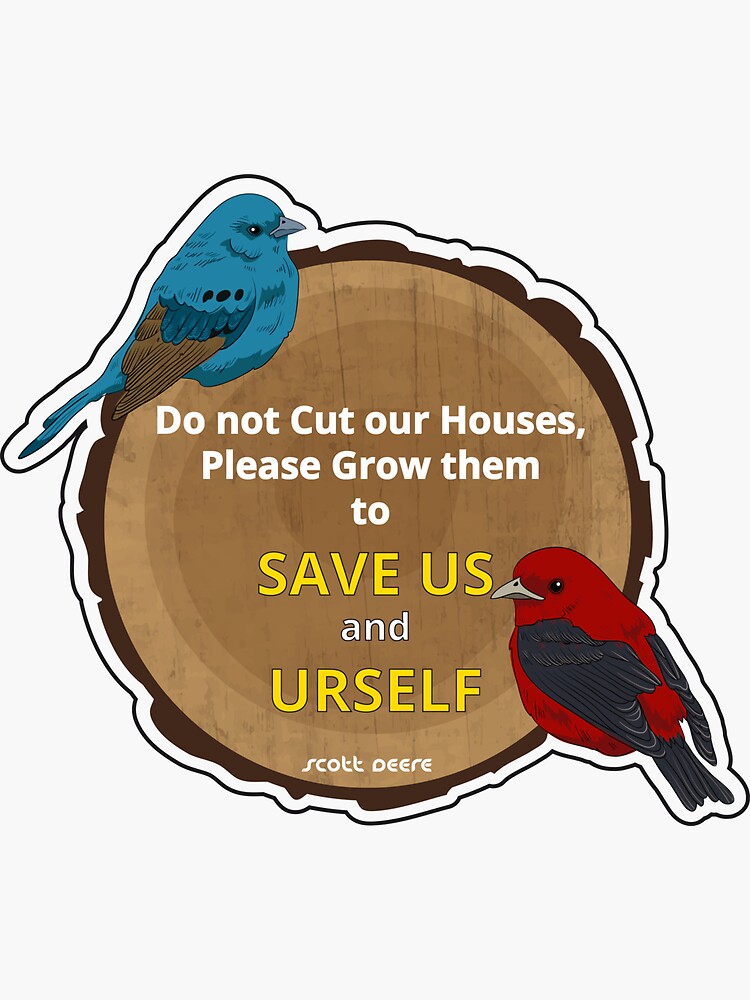 "Save Birds and wildlife Stickers" Sticker for Sale by Scott-Deere ...