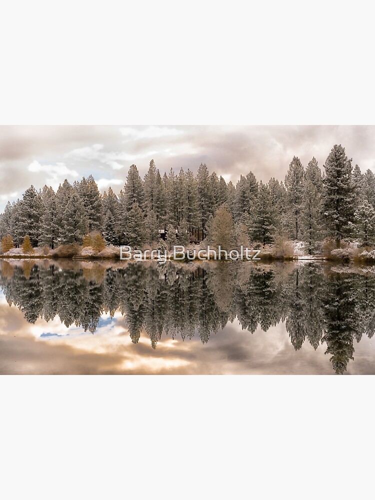 "Graeagle Mill Pond first snow of Nov. 2022" Sticker for Sale by Barry ...