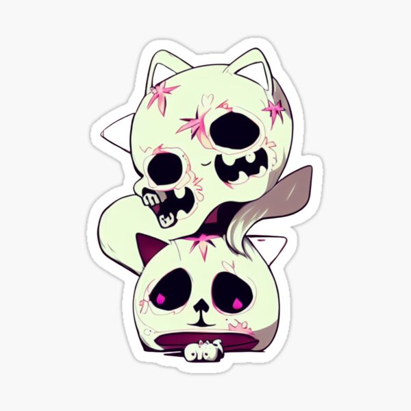 "Anime cat cute and evil" Sticker for Sale by cutenevil | Redbubble
