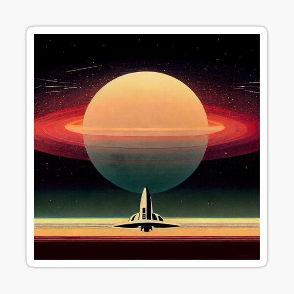 "Retro Space Art" Sticker for Sale by Foodcolored | Redbubble