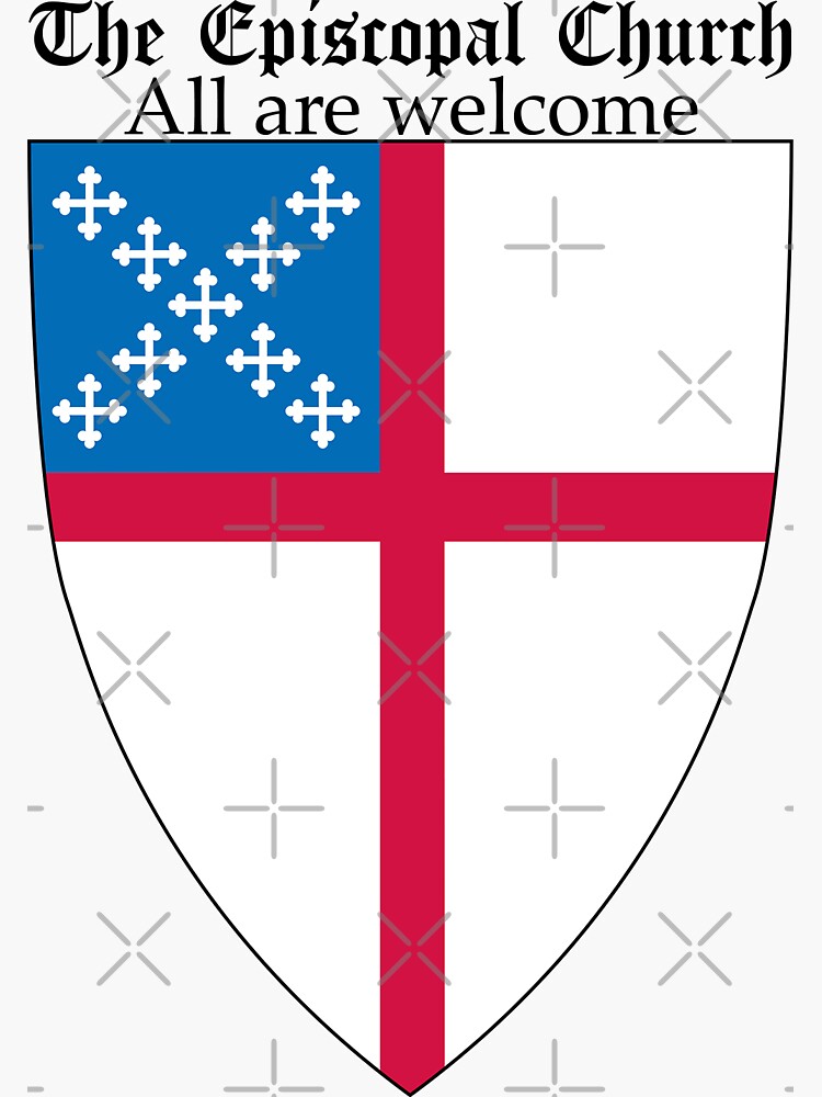 "Episcopal Church Shield with All Are Welcome" Sticker for Sale by ...