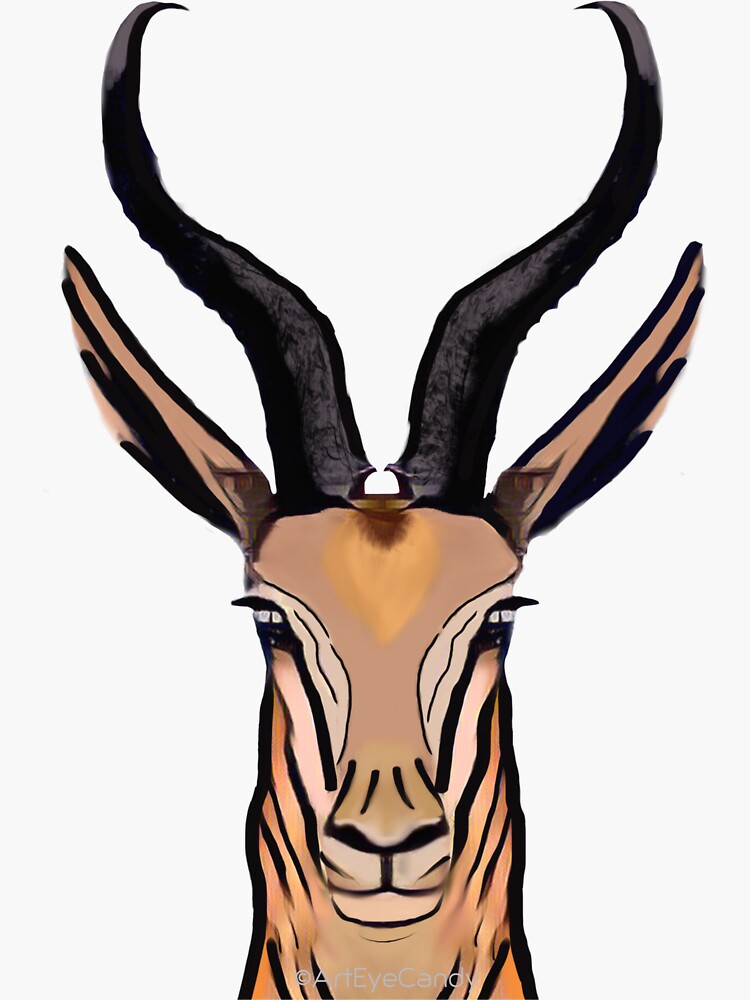 "Safari Animals - Springbok deer" Sticker for Sale by ArtEyeCandy ...