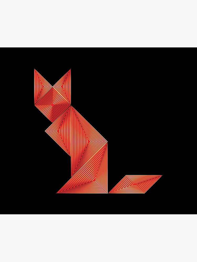 "Tangram Cat - Gold and Red" Poster for Sale by Xeveokapa | Redbubble