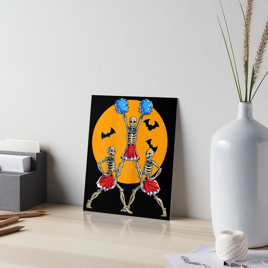 "Cheerleading skeleton halloween cheer skeleton cheerleader" Art Board ...