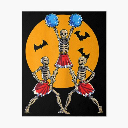 "Cheerleading skeleton halloween cheer skeleton cheerleader" Art Board ...