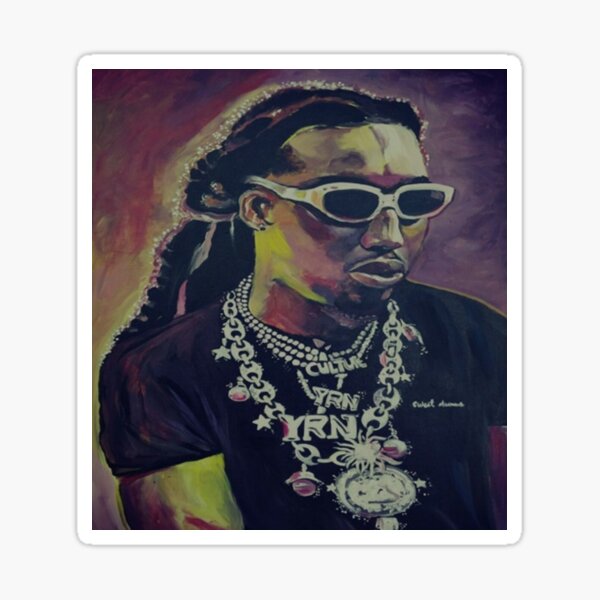 "Takeoff Migos Rapper Tribute" Sticker for Sale by CRYSTANOLLEY | Redbubble