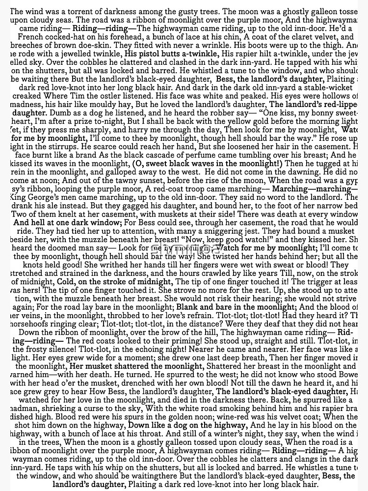 "The Highwayman—Alfred Noyes—Poem—Full Text" Journal for Sale by ...