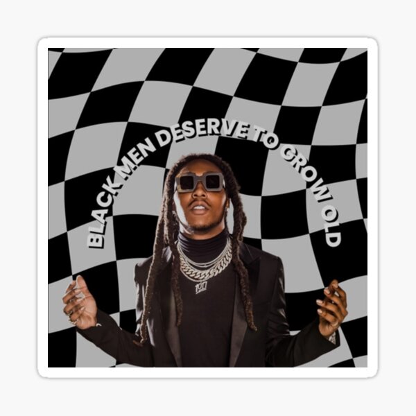 "Takeoff Migos Rapper Tribute" Sticker for Sale by CRYSTANOLLEY | Redbubble