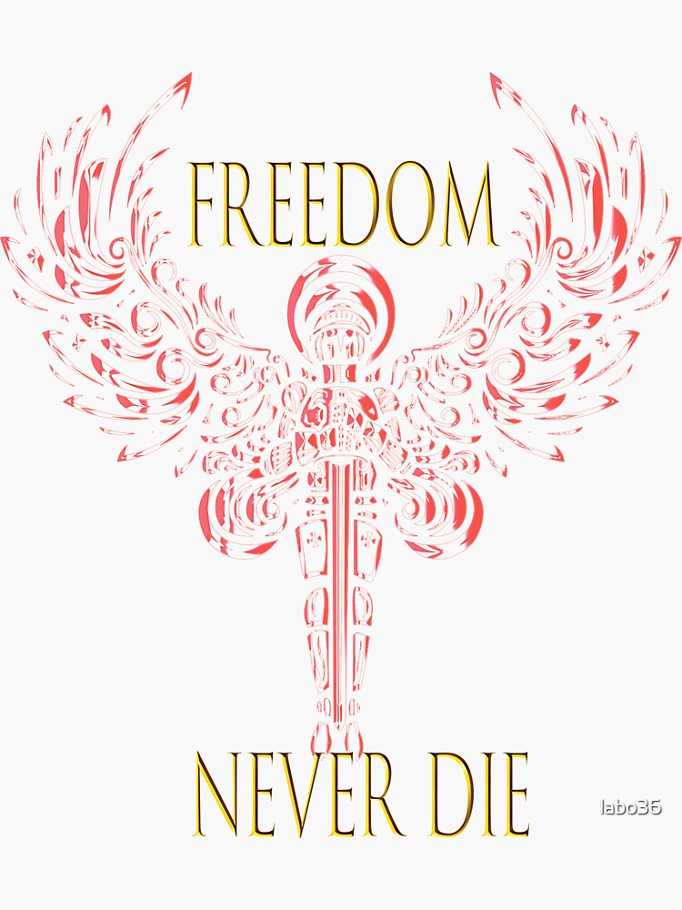 "angel freedom never die design" Sticker for Sale by labo36 | Redbubble