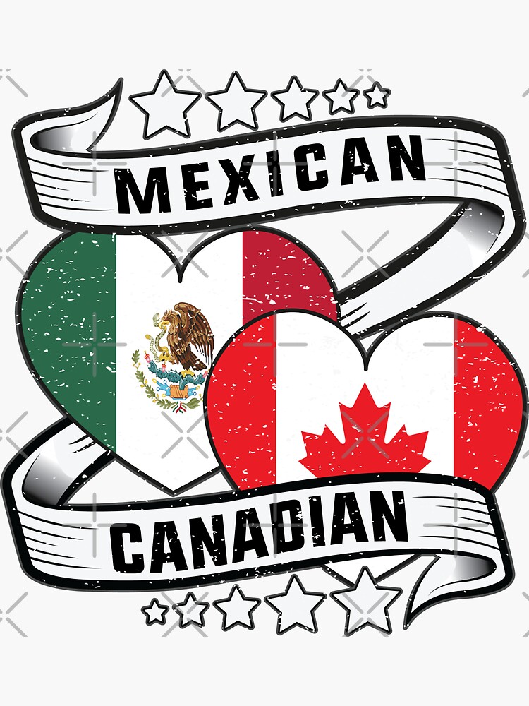 "Mexican and Canadian flag Half Canadian half Mexico" Sticker for Sale ...