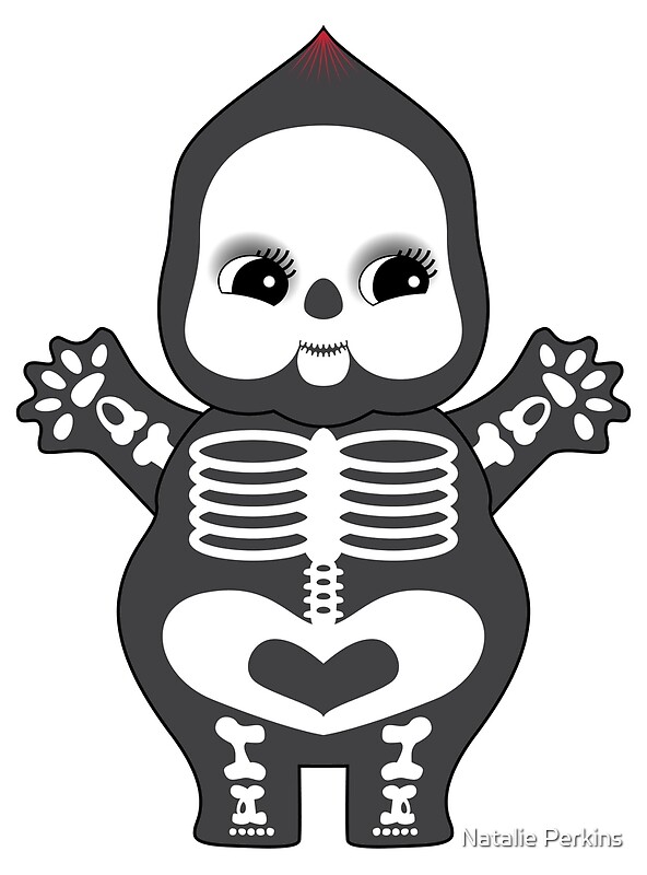 "Chubby Skeleton Kewpie" by Natalie Perkins | Redbubble