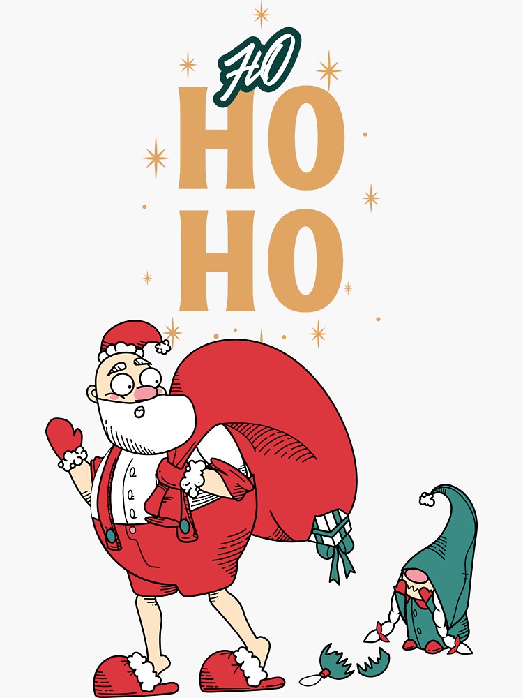"ho ho ho merry christmas" Sticker for Sale by Dipak15 | Redbubble