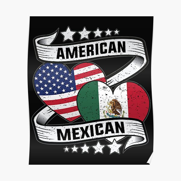 Póster «Camisas mitad mexicanas y mitad americanas Bandera de México y ... Póster «Camisas mitad mexicanas y mitad americanas Bandera de México y ...