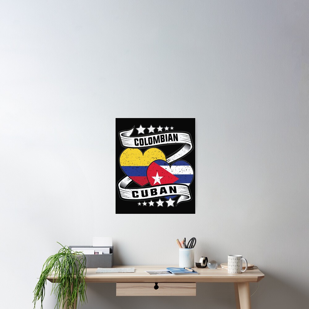 "Colombian and Cuban Flag, Half Colombian and half Cuban" Poster for ...