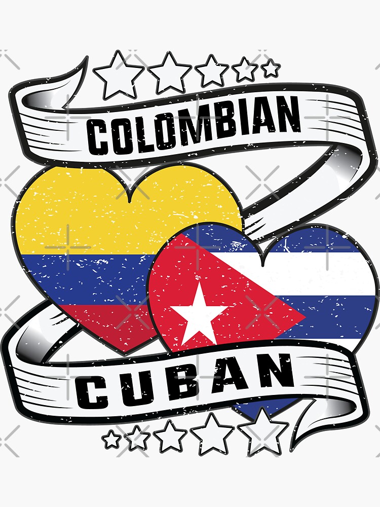 "Colombian and Cuban Flag, Half Colombian and half Cuban" Sticker for ...