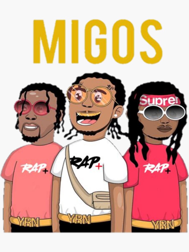 "Takeoff Migos Rapper Tribute" Sticker for Sale by CRYSTANOLLEY | Redbubble