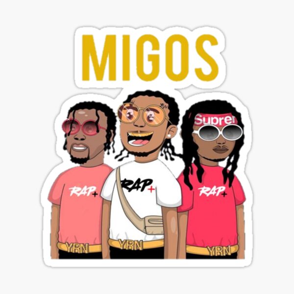 "Takeoff Migos Rapper Tribute" Sticker for Sale by CRYSTANOLLEY | Redbubble