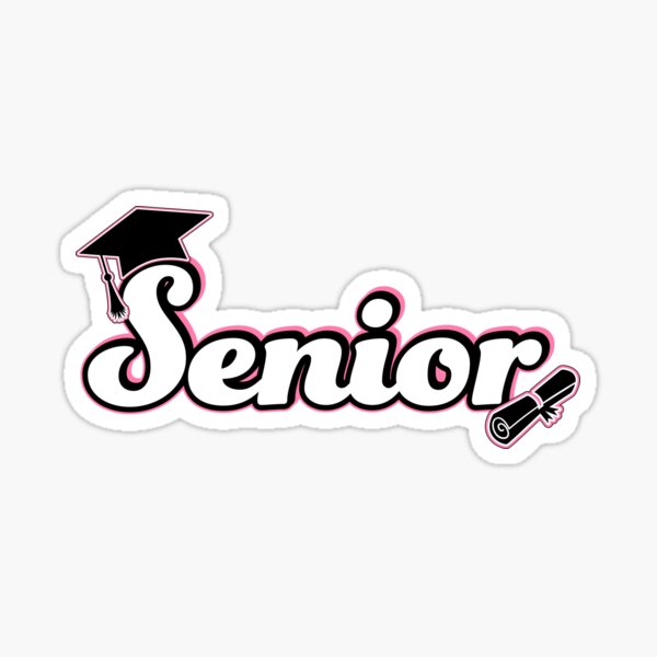 "Senior Graduation Design (Pink and Black)" Sticker for Sale by ...