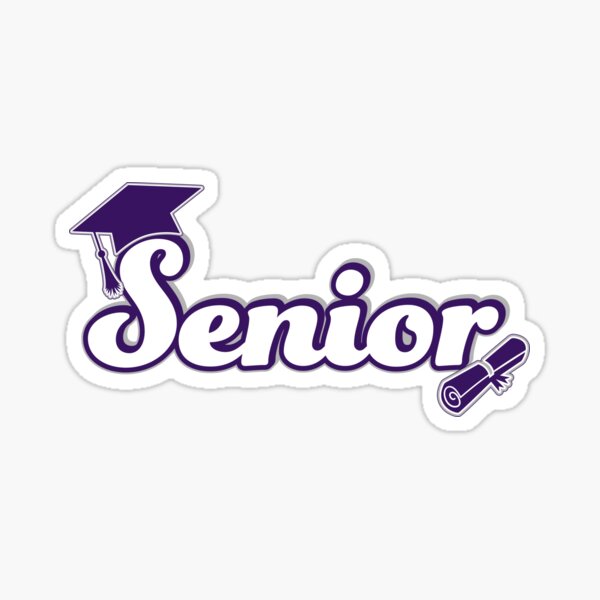 "Senior Graduation Design (Purple and Grey)" Sticker for Sale by ...