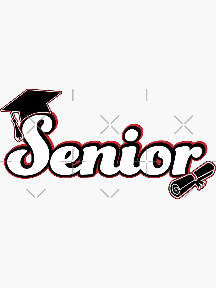 "Senior Graduation Design (Red and Black)" Sticker for Sale by SavsSparkleShop | Redbubble