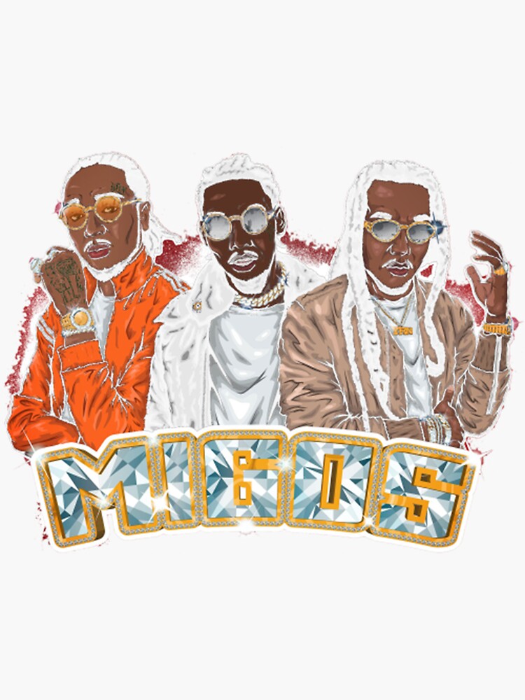 "Takeoff Migos Rapper Tribute" Sticker for Sale by CRYSTANOLLEY | Redbubble