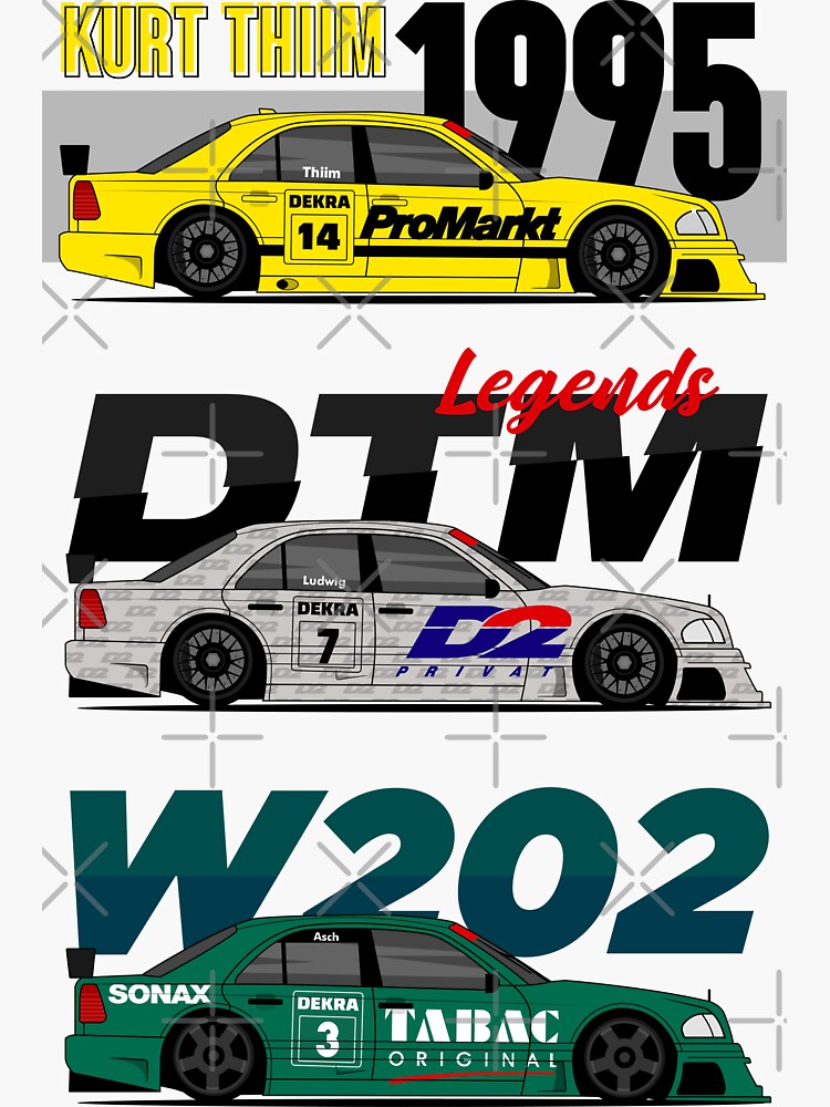 "W202 DTM LEGENDS" Sticker for Sale by shketdesign | Redbubble