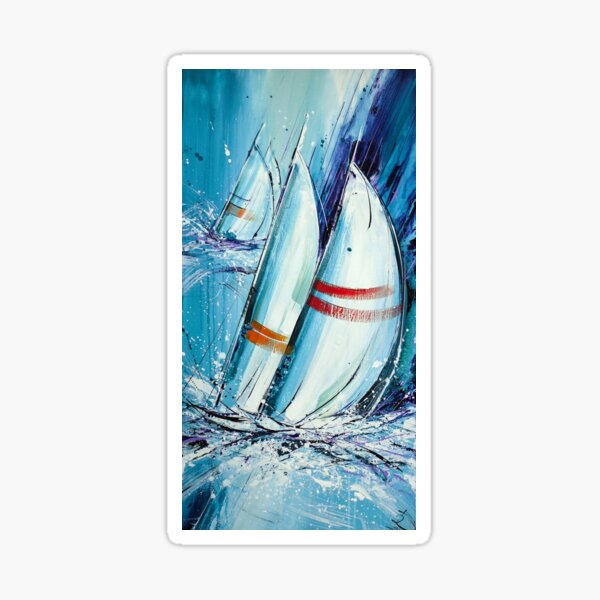 "Sailing Club - Yacht Race" Sticker for Sale by Artbyirina | Redbubble