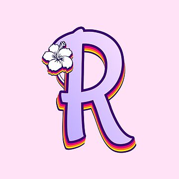 "Letter R Monogram - Hibiscus Flower" Sticker for Sale by cuteartdesign ...