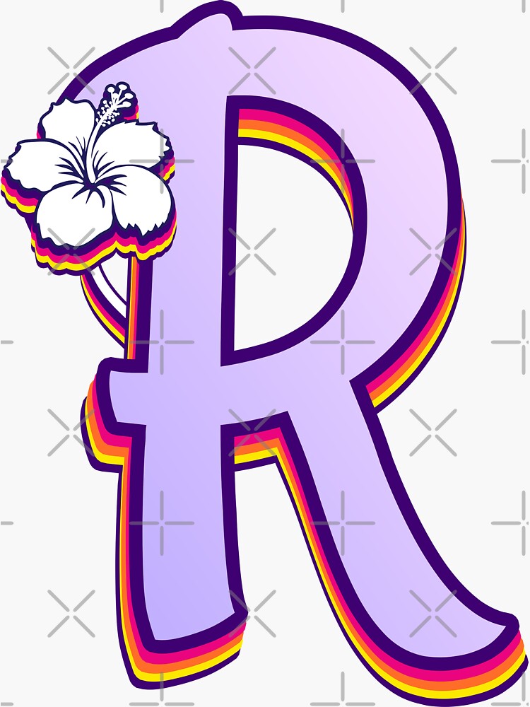 "Letter R Monogram - Hibiscus Flower" Sticker for Sale by cuteartdesign ...