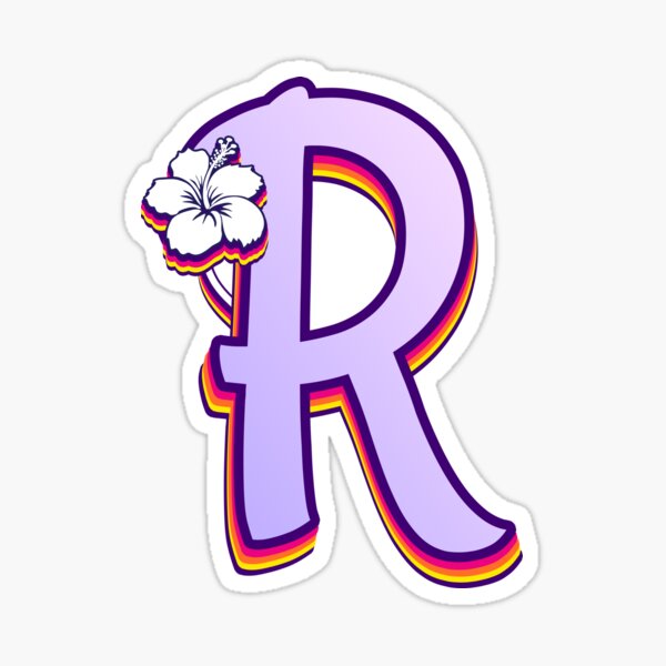 "Letter R Monogram - Hibiscus Flower" Sticker for Sale by cuteartdesign ...