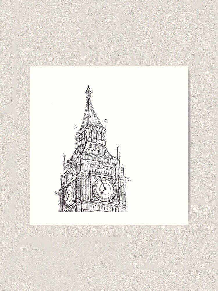 "Big Ben Line Drawing" Art Print for Sale by Adam Regester | Redbubble