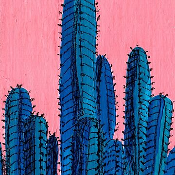 "Blue Cactus" Art Board Print for Sale by juliealex | Redbubble