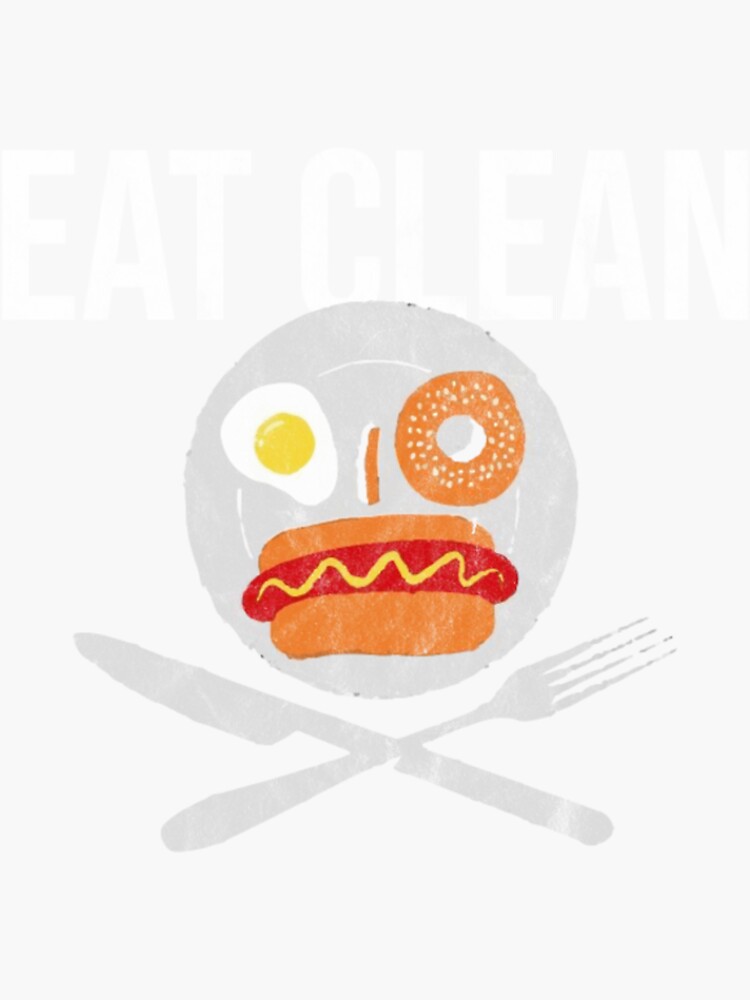 "Eat Clean Smiley Health" Sticker for Sale by chriswiga | Redbubble