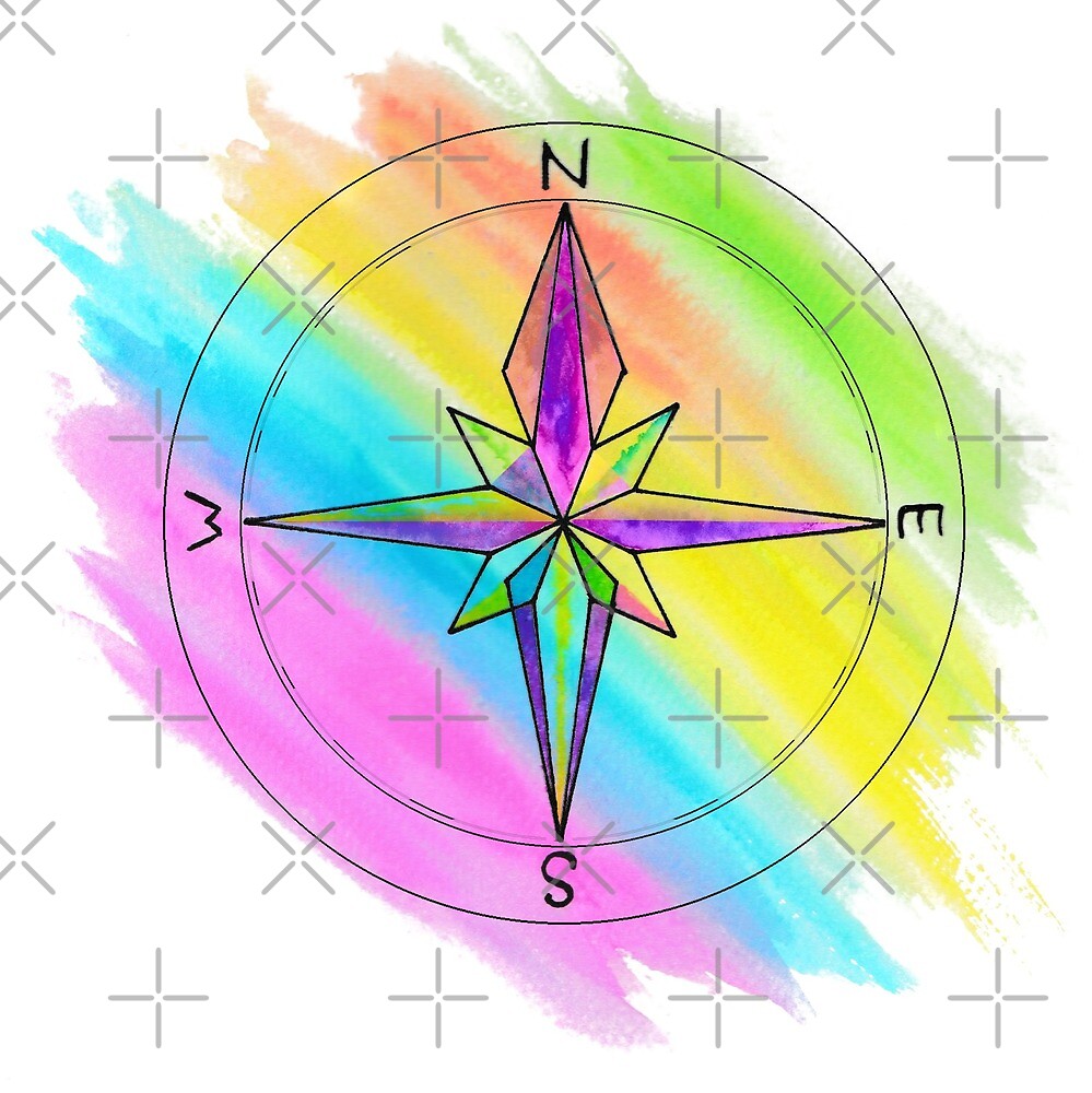 "Bright Colourful Art Compass" by Liga Karklina | Redbubble