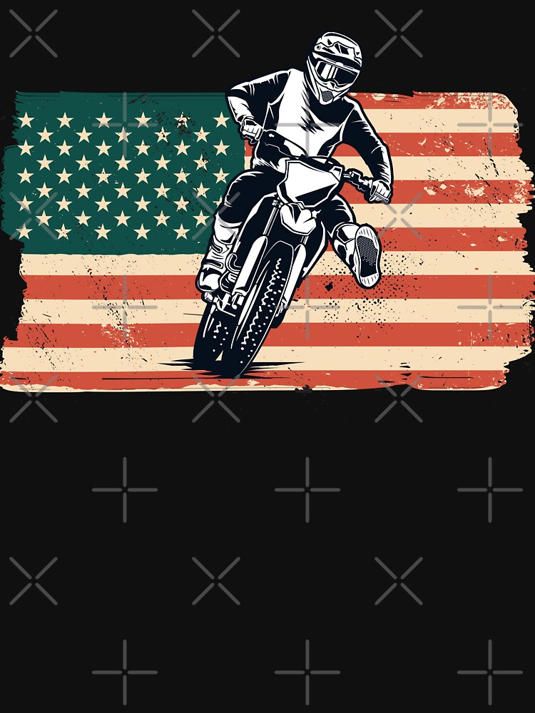 "Motocross USA Flag for 4th of July and Supercross" T-shirt for Sale by ...