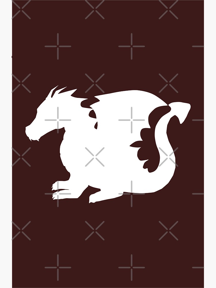 "Very Cool Dragon Rectangle Artwork With Red and White" Sticker for ...