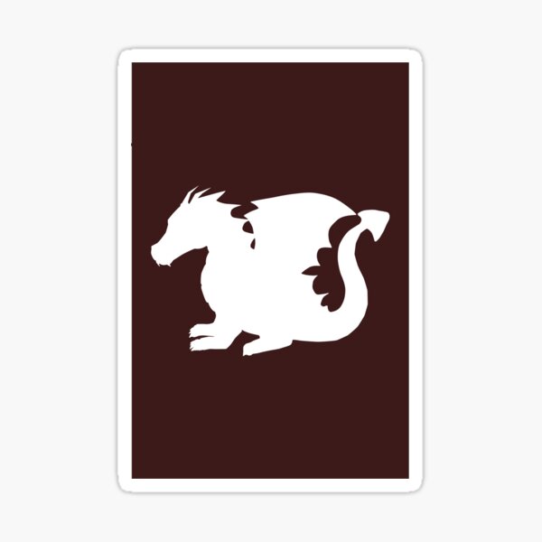 "Very Cool Dragon Rectangle Artwork With Red and White" Sticker for ...
