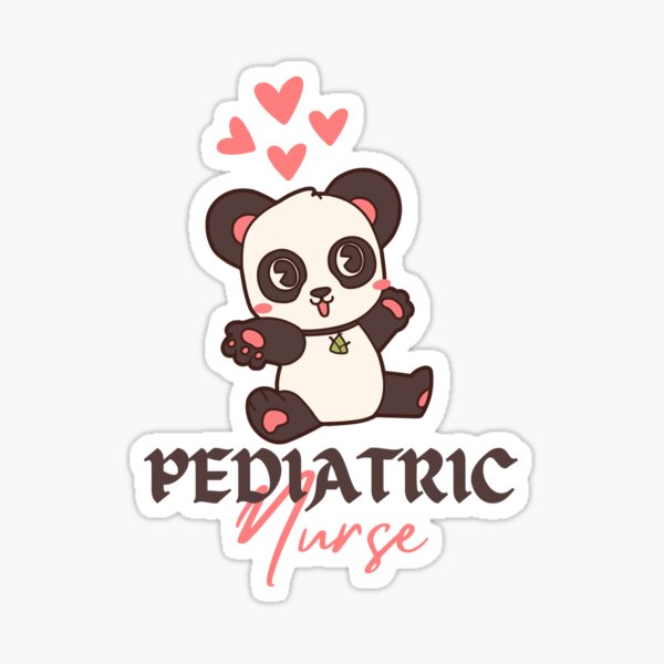 "Pediatric Nurse - Cute Panda Hug And Hearts" Sticker for Sale by ...