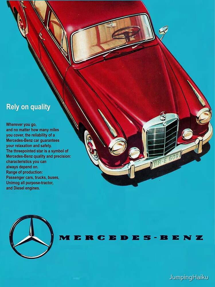 "Red Mercedes-Benz 219 Vintage Ad from the 1950s " Poster for Sale by ...