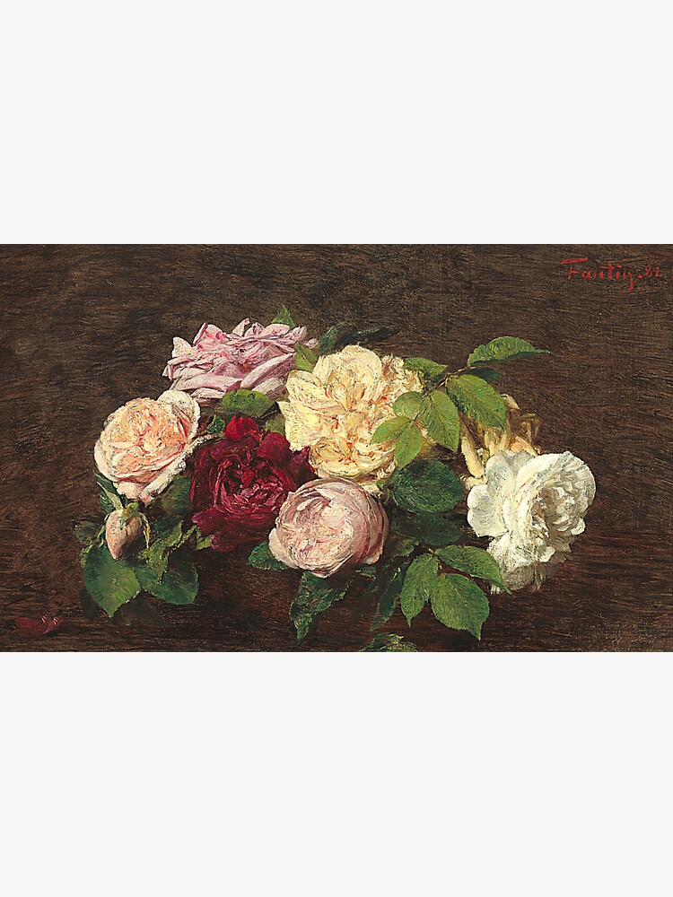 "Still-Life Painting by Henri Fantin-Latour (Horizontal)" Sticker for ...