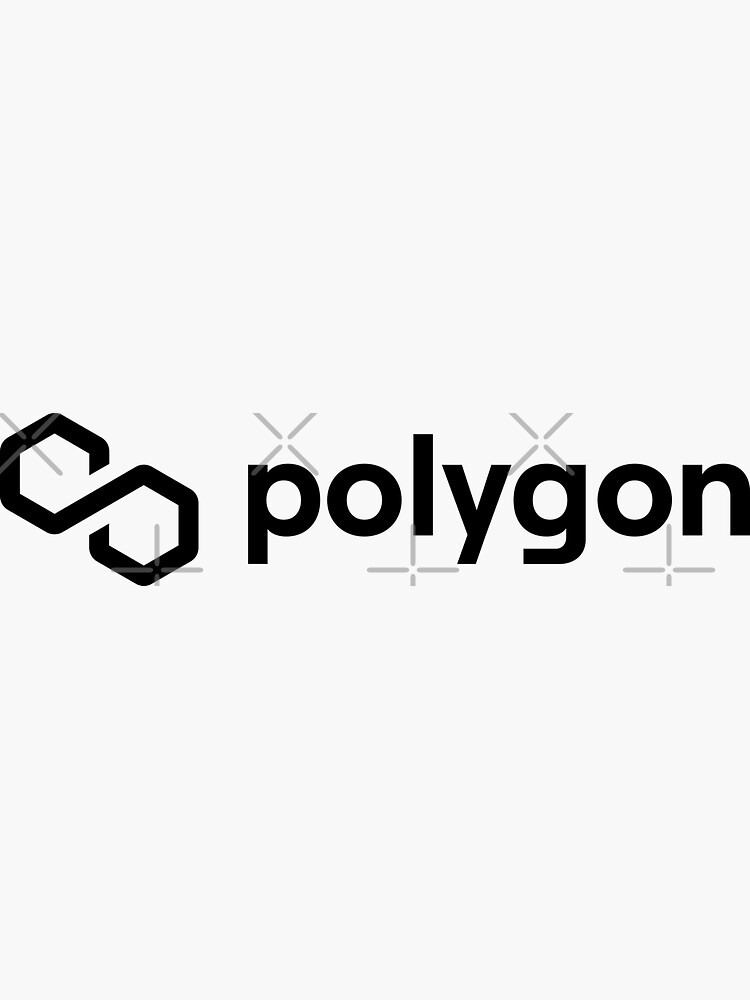 "Polygon MATIC Crypto Altcoin - Clean Horizontal Black Logo with Black ...