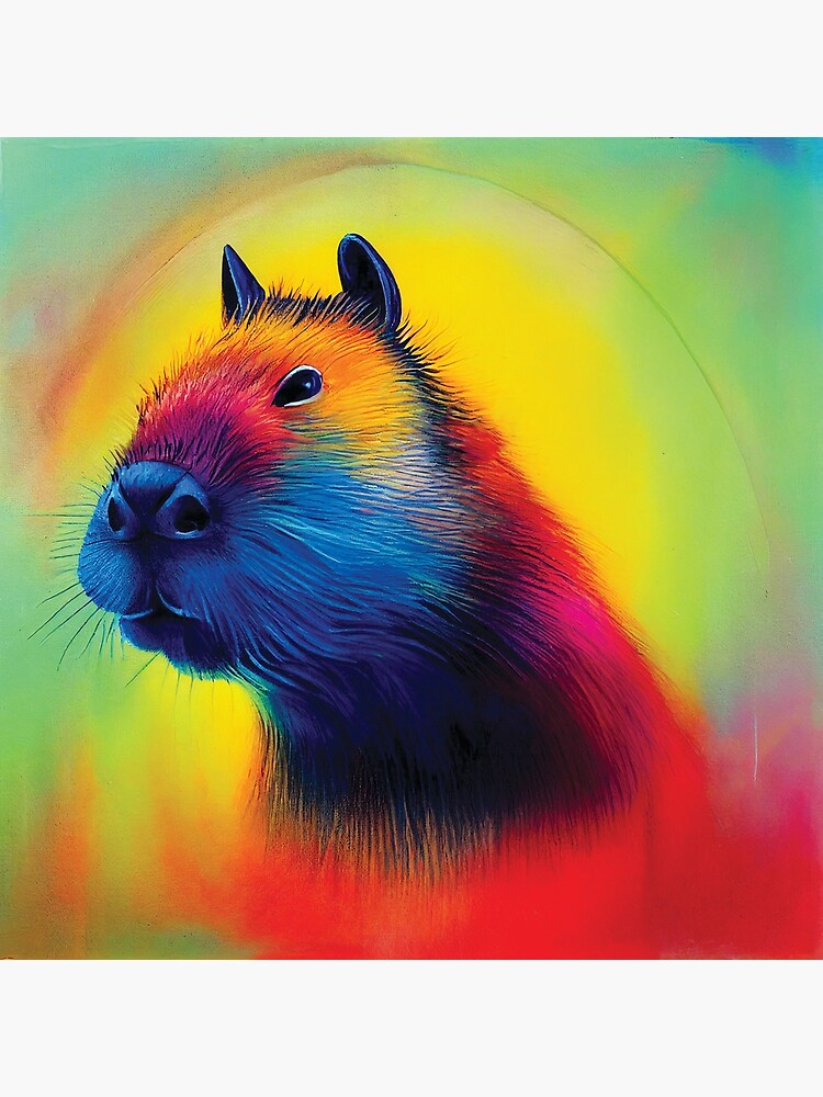 "Capybara in Rainbow Colours" Poster for Sale by Geminiartstudio ...