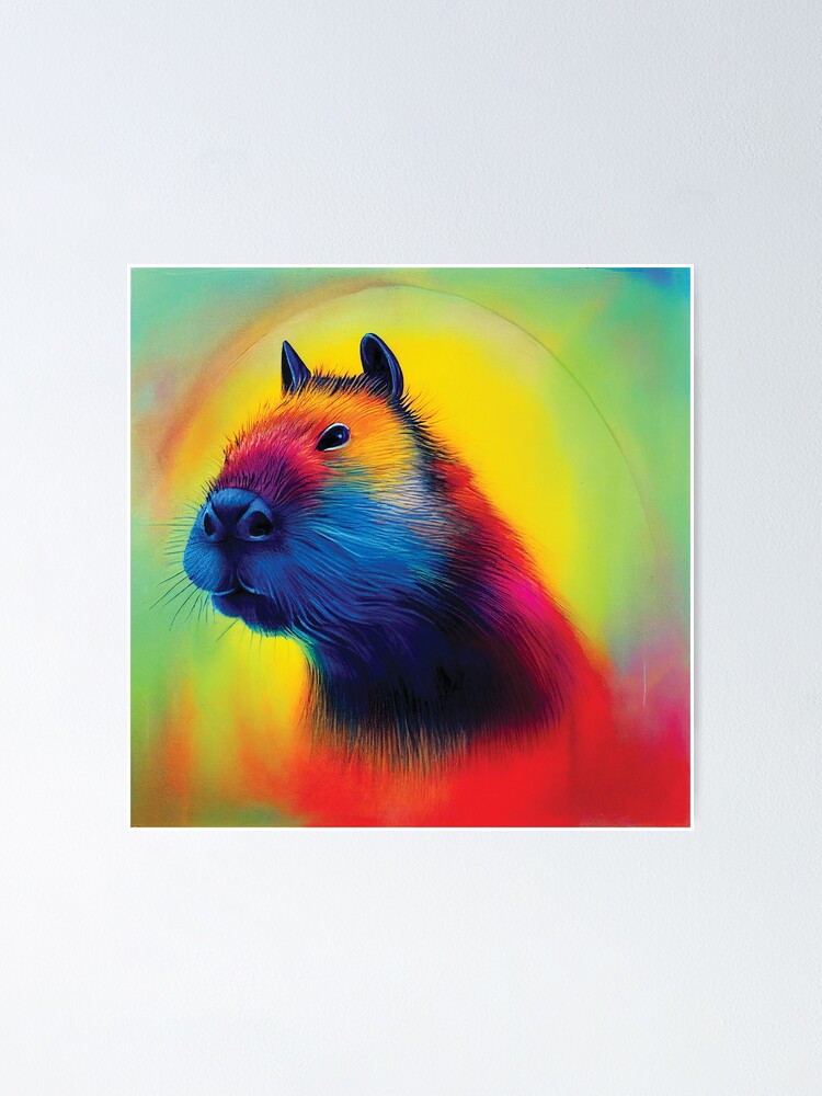 "Capybara in Rainbow Colours" Poster for Sale by Geminiartstudio ...