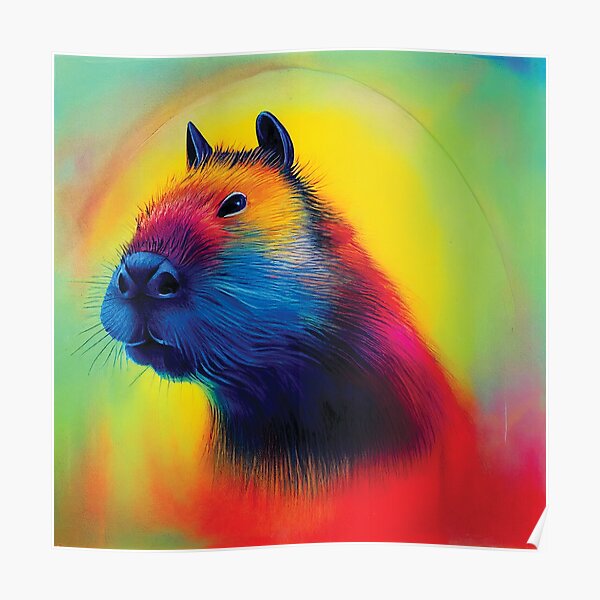 "Capybara in Rainbow Colours" Poster for Sale by Geminiartstudio ...