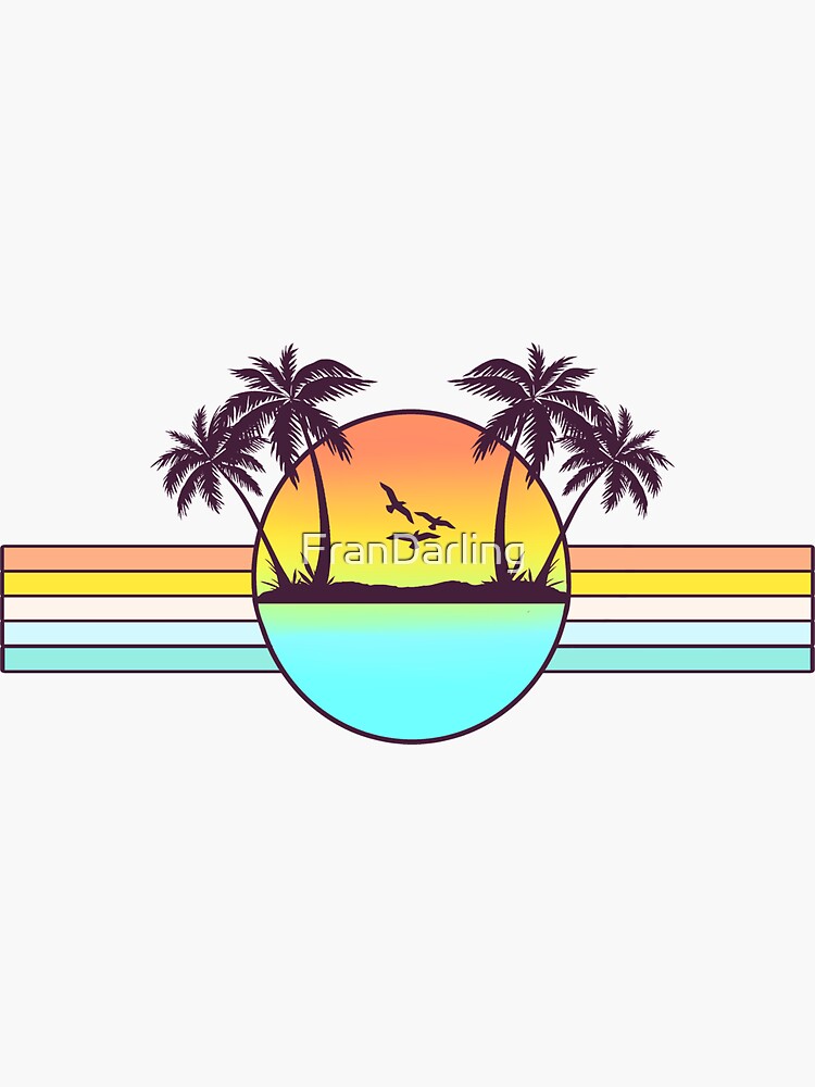 "80s Sunset" Sticker for Sale by FranDarling | Redbubble