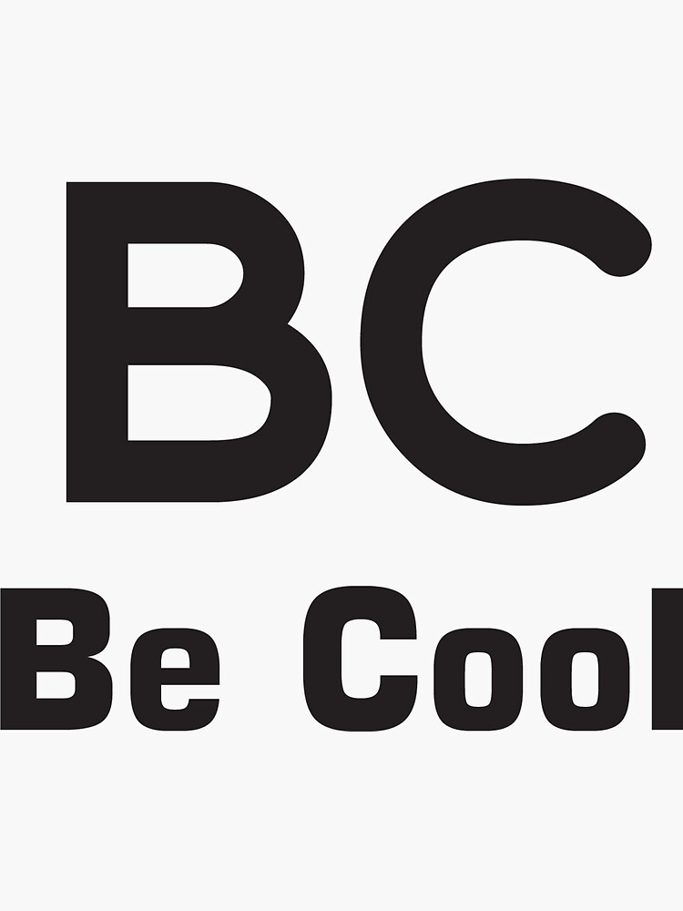 "BC – Be Cool Abbreviation Valuable Text Typography Black Solid Design ...