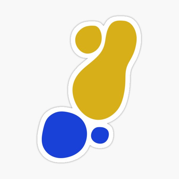 "Zen Blobs - Yellow and Blue" Sticker for Sale by thelittleforest ...