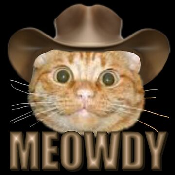 "Meowdy - Funny Mashup Between Meow and Howdy - Cat Meme" Poster for ...