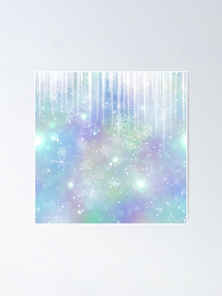 "Cute Frozen Ice Glitter Design" Poster for Sale by LECOUFStudio ...